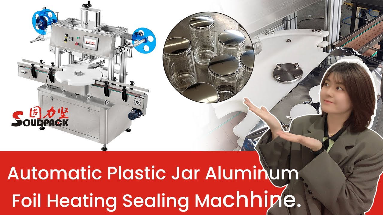 Solidpack - Plastic jar aluminum foil heating sealing machhine - YouTube