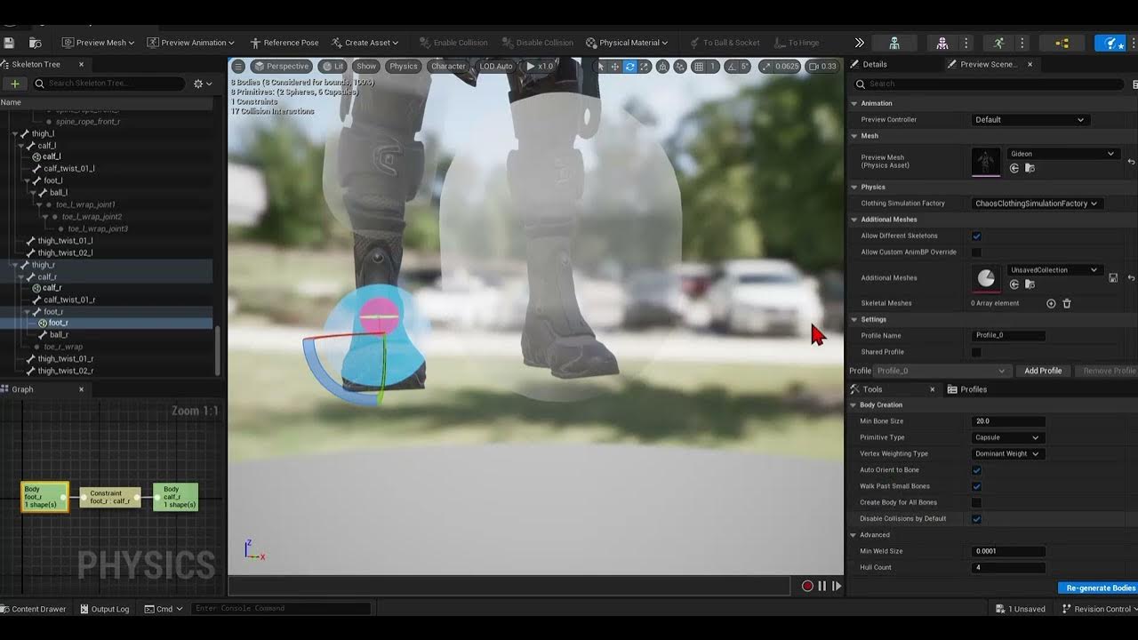 Physics Asset 016 Create body for all bones - YouTube