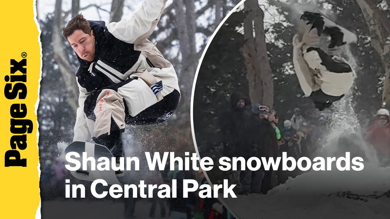 Olympic gold medalist Shaun White snowboarded in Central Park - YouTube
