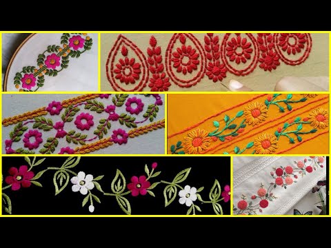 30 trending hand embroidery border designs for kurti daman and sleeves designing