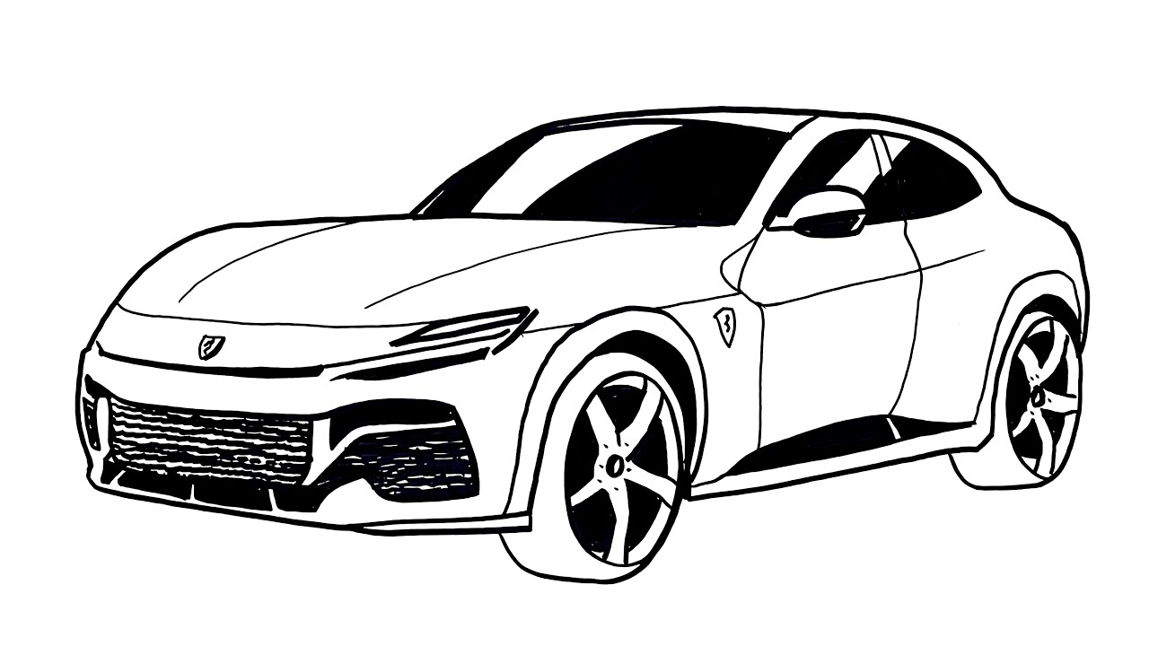 How to Draw Ferrari Purosangue Suv 2023 || Ferrari Purosangue Drawing ...