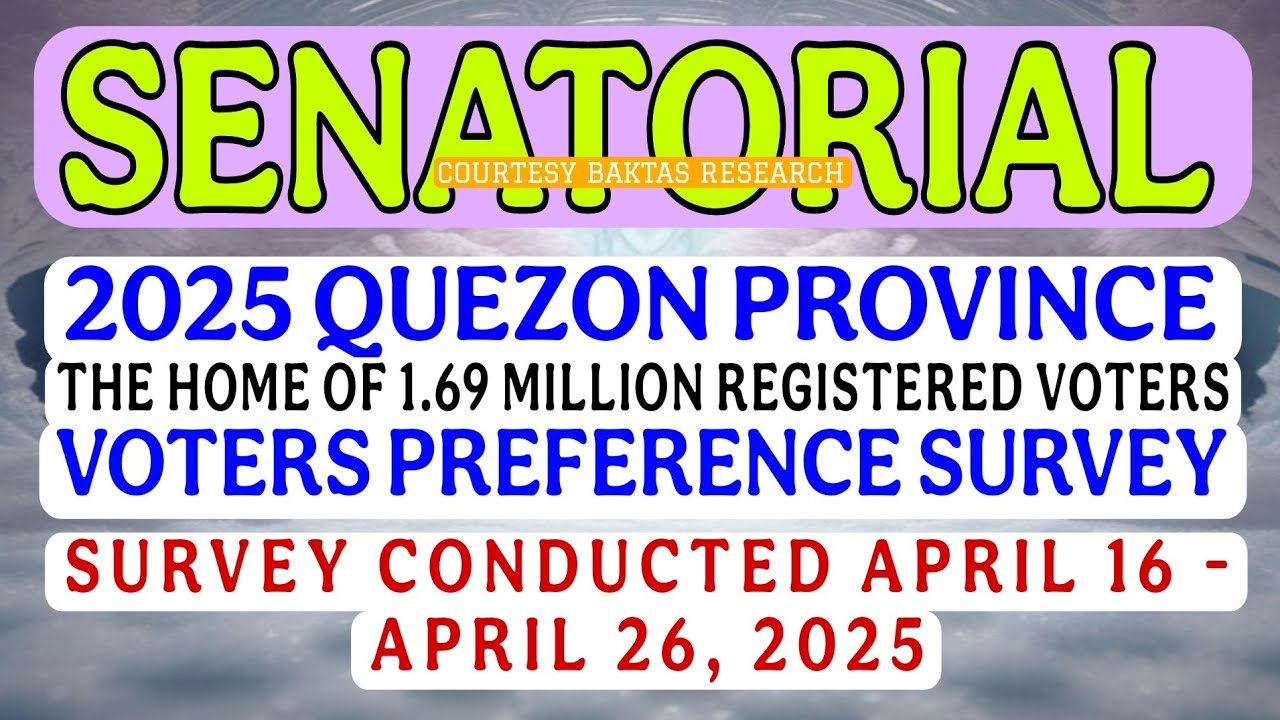 SENATORIAL ELECTION 2025 QUEZON VOTERS PREFERENCE SURVEY #dds #duterte ...