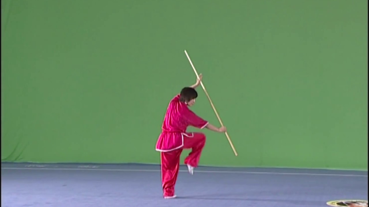 Gunshu 32 – wushu cudgel the whole set of movements - YouTube