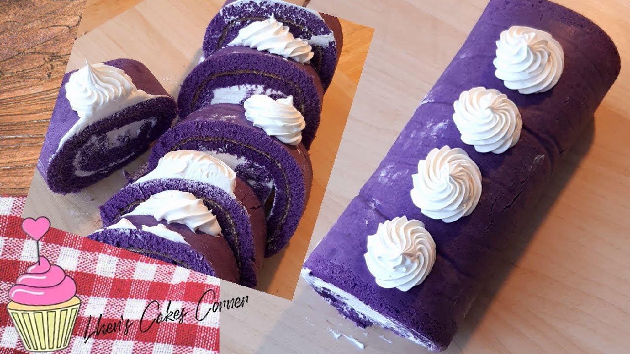 How To Make Ube Cake Roll | Purple Yam Cake Roll - YouTube