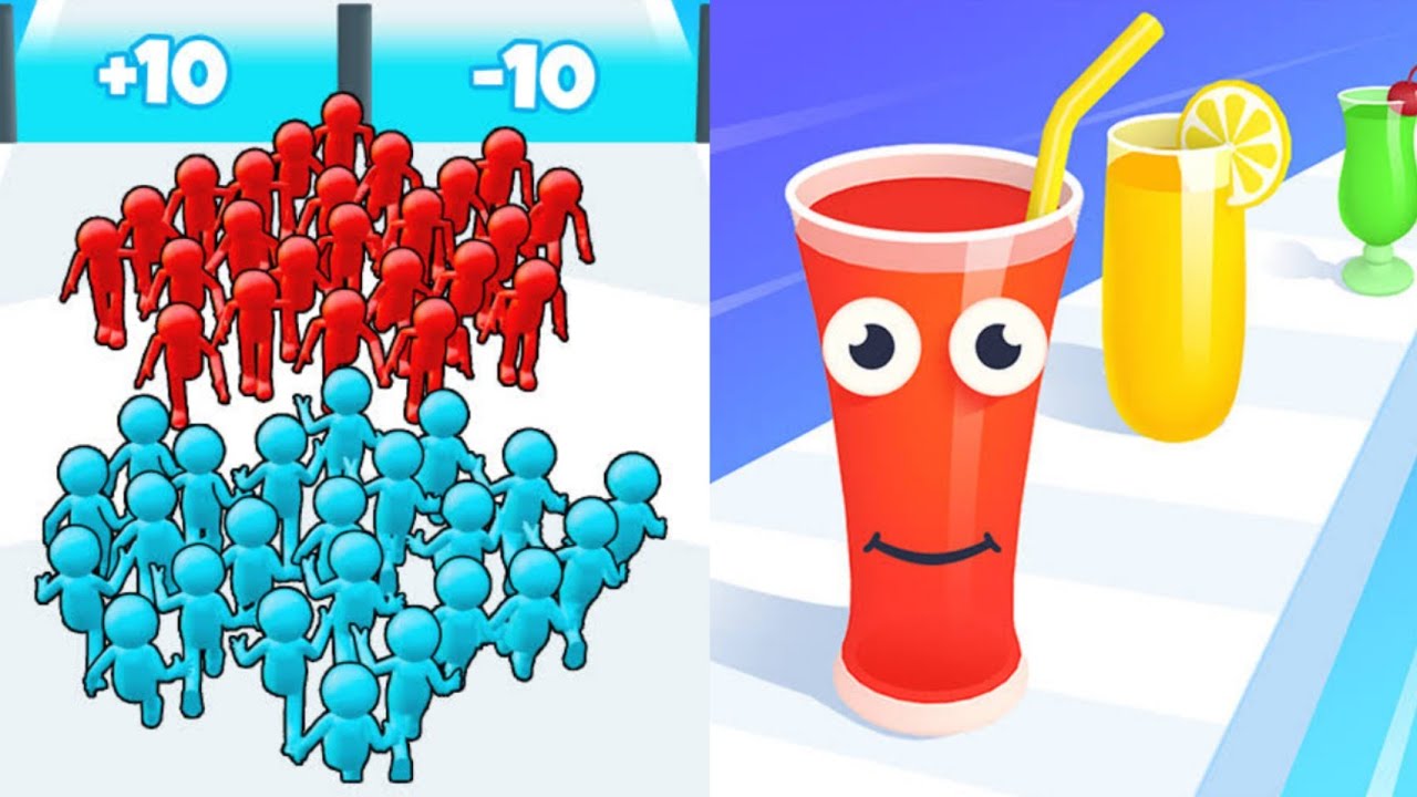 Juice Race 3D VS Join Blob And Clash 3D: Mobile Gameplay Max Levels ...