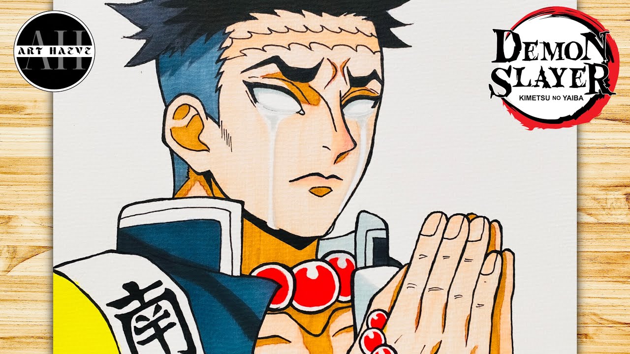 How to Draw Gyomei Himejima from Kimetsu no Yaiba Hashira Training Arc ...