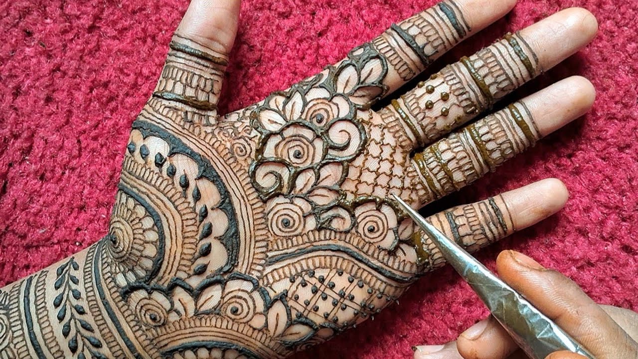 Semi Bridal Mehndi Design | Wedding Special Mehndi Design | Front Hand ...