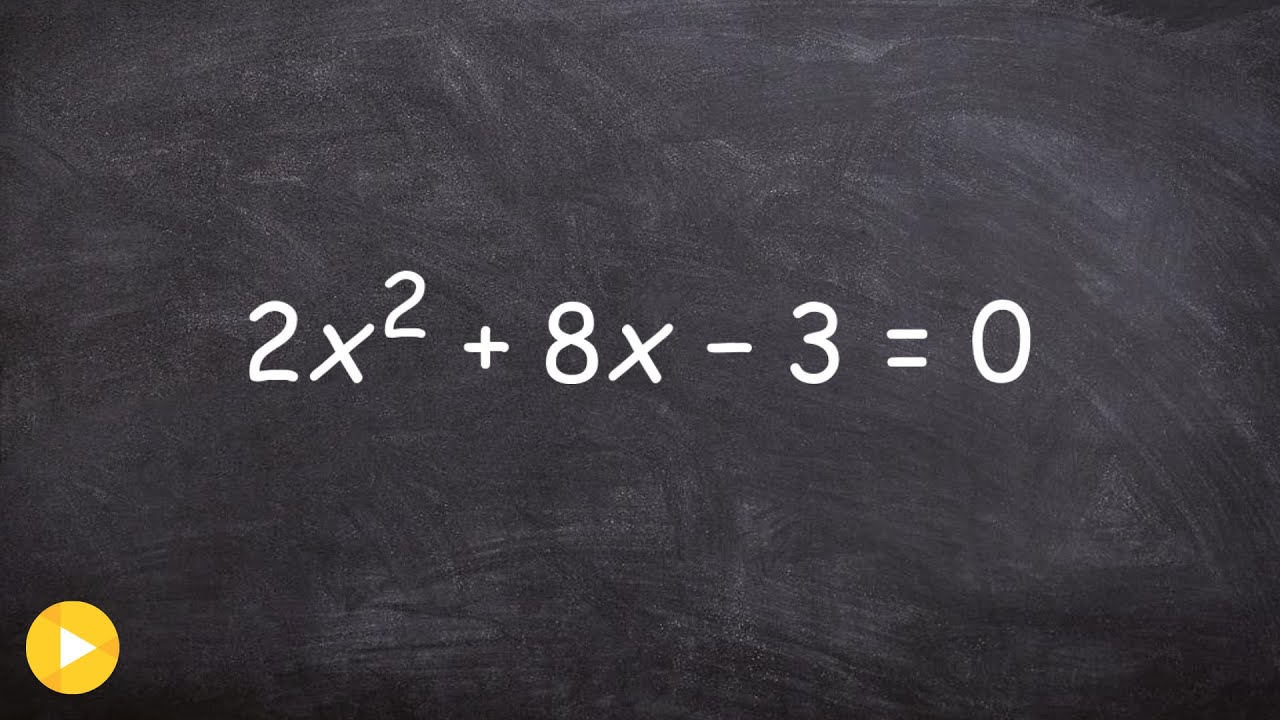 Solving by completing the square and factoring out a two - YouTube