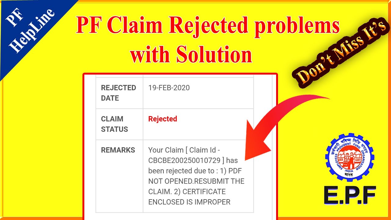 PF Claim Rejected PDF File is not Open Problem with solution PF ...