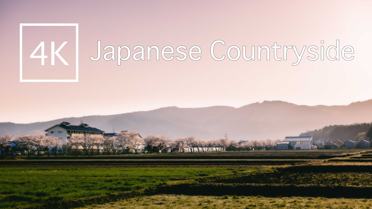 【4K Japan】Early morning walk in Japanese Countryside with piano sound ...