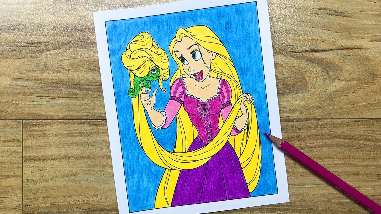 Cute Drawing of Disney Princess Rapunzel from Tangled - YouTube