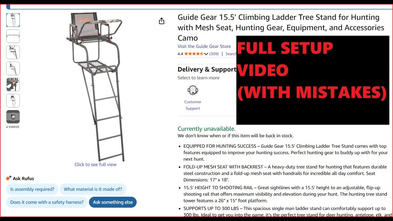 AMAZON Guide Gear Ladder Stand Setup (With Mistakes) - YouTube