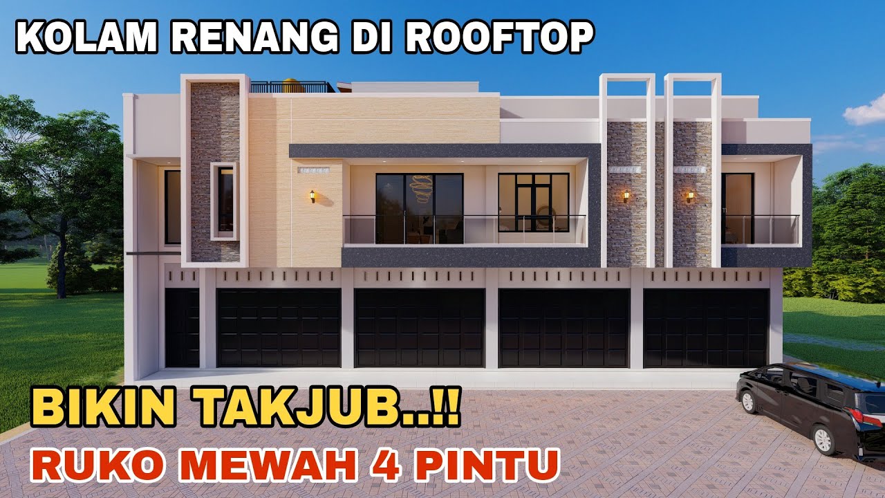 BIKIN TAKJUB..!!Desain Ruko Mewah 2,5 Lantai ukuran 20x16m ada Kolam ...