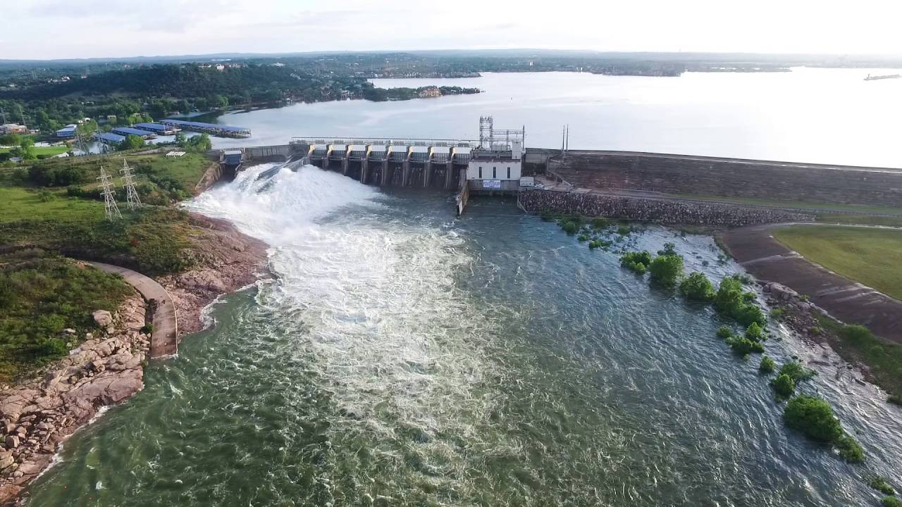 Wirtz Dam with open floodgate - May 31, 2016 - YouTube
