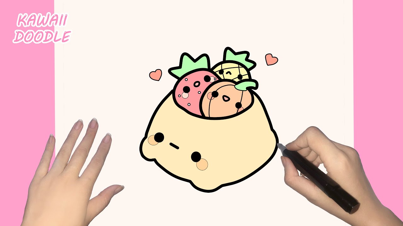 🌸HOW TO DRAW CUTE FRUIT 🍓🍍~ STEP BY STEP~ KAWAII DOODLE - YouTube
