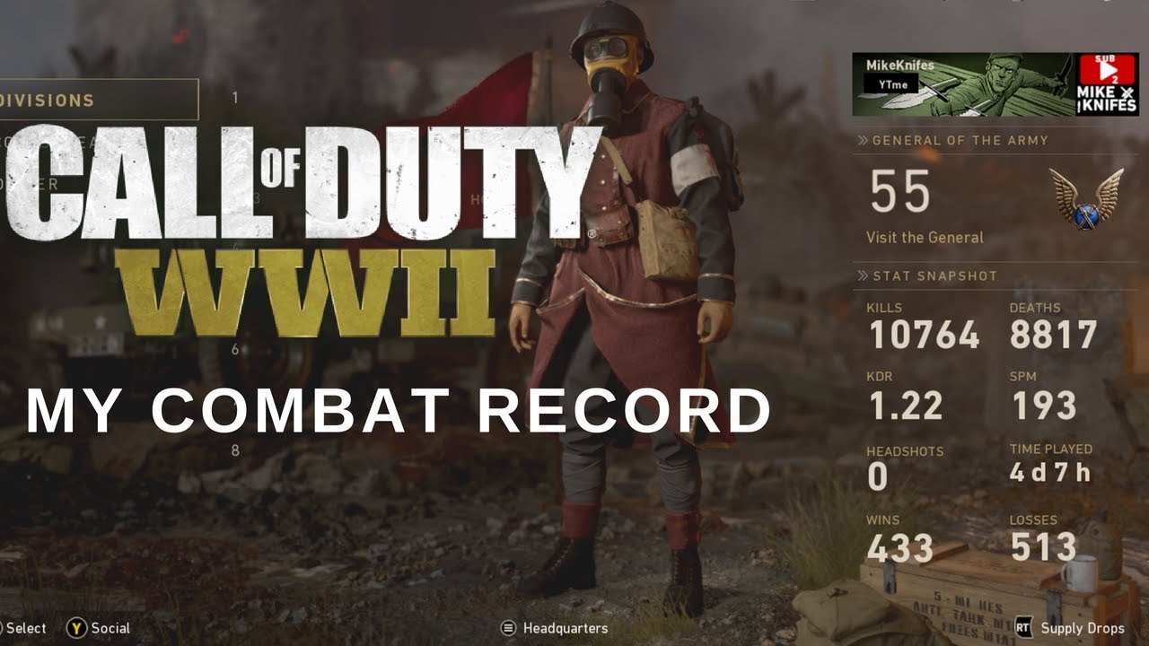 My CoD WW2 Knife Only Combat Record...... - YouTube