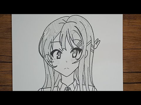 Como Dibujar a Mai Sakurajima Facil // How to draw Mai Sakurajima Easy ...