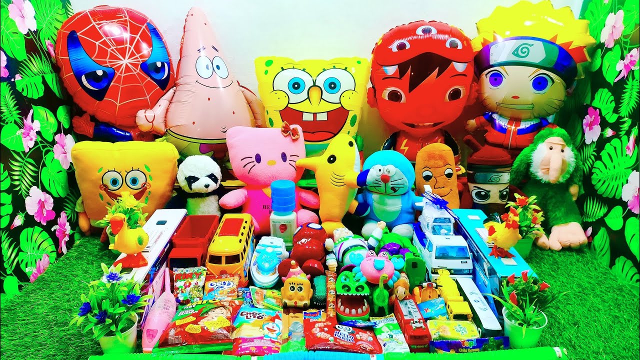 Hunting Balon Boneka Permen yupi Baby shark Marsya Upin Ipin Keropi 28 ...