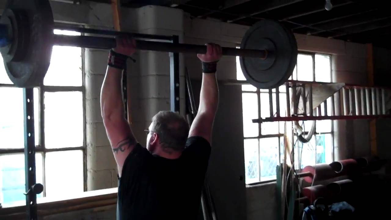 Tony practicing the split press with 165lbs. - YouTube