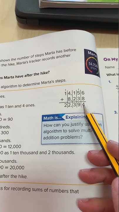 Reveal Math grade 4 Lesson 3-4 understand an addition algorithm ...