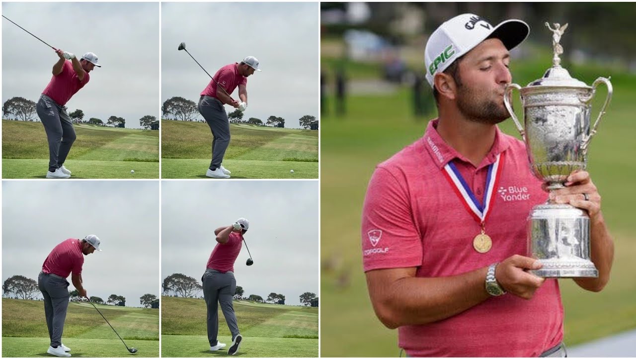 Jon Rahm Driver Swing Sequence and Slowmotion At 2021 US Open - YouTube