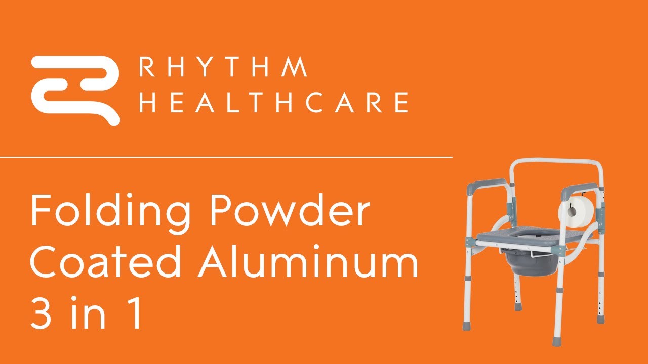 Folding Powder Coated Aluminum Commode 3 in 1 - YouTube