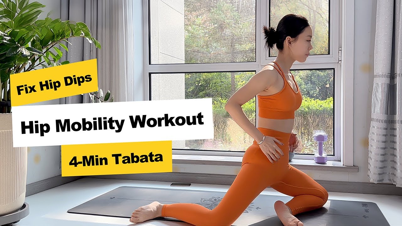 4-Minute Tabata Hip Mobility Workout at Home to Fix Hip Dips, Fake Wide Hips & Improve Leg ...