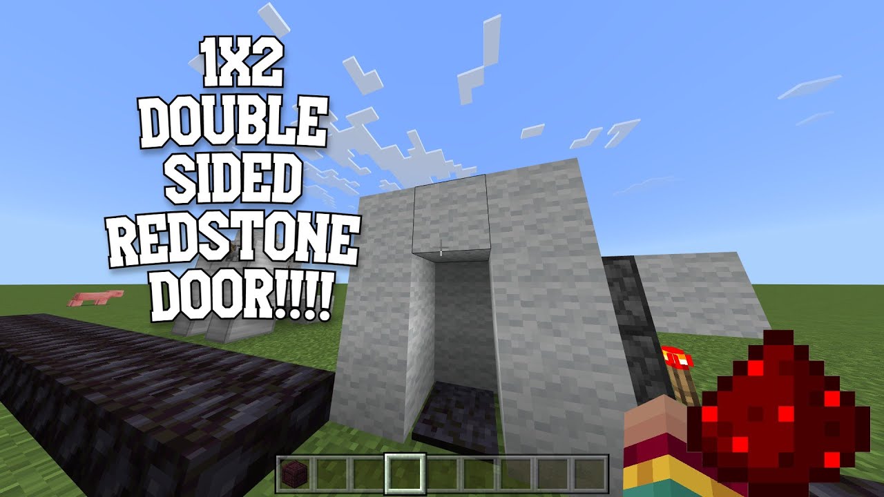 CRAZY DOUBLE SIDED 1X2 REDSTONE DOOR!!!! (Minecraft) - YouTube