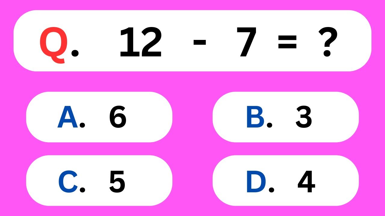 Basic Subtraction |Math Quiz for Kids|Subtraction Games For kids ...
