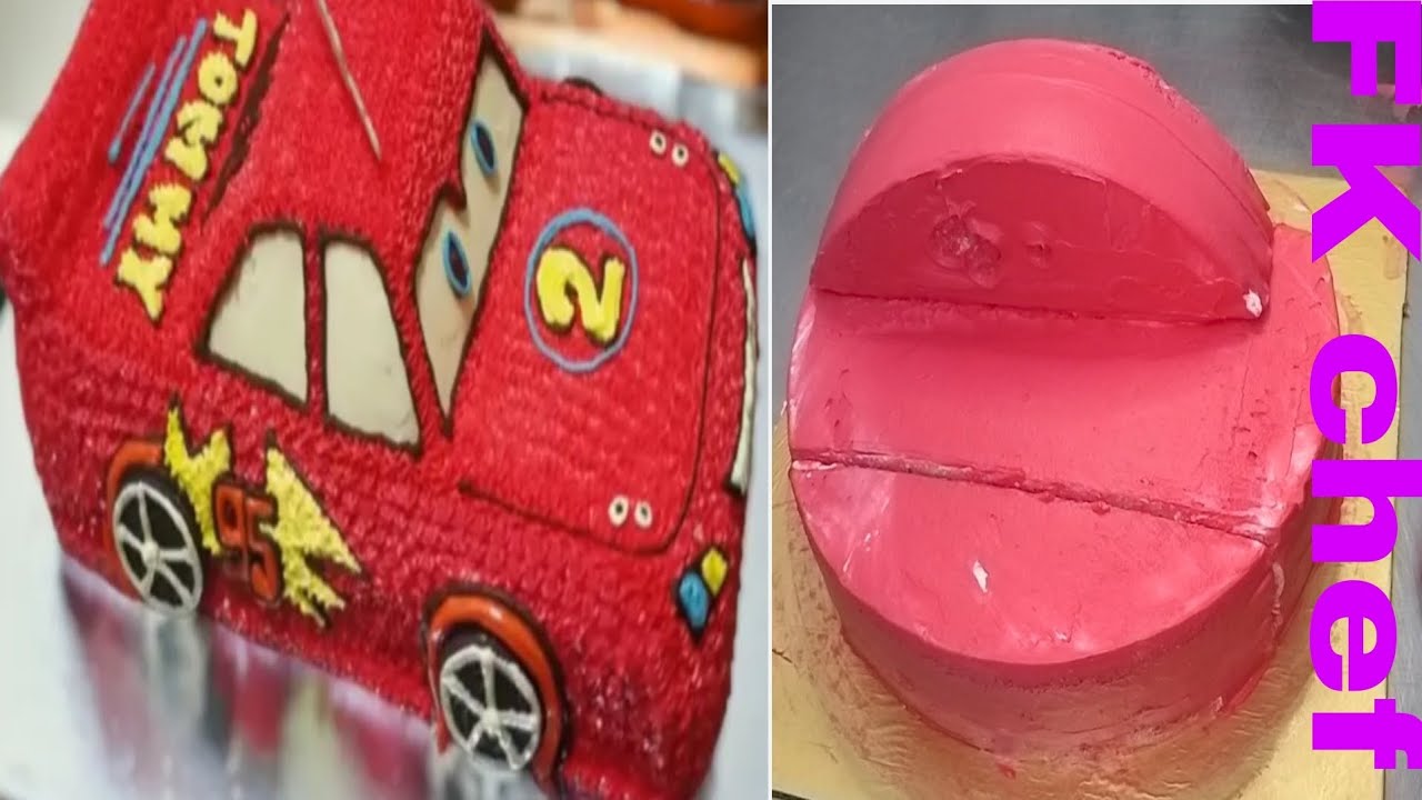 car cake design #cake #video #cream #easy - YouTube