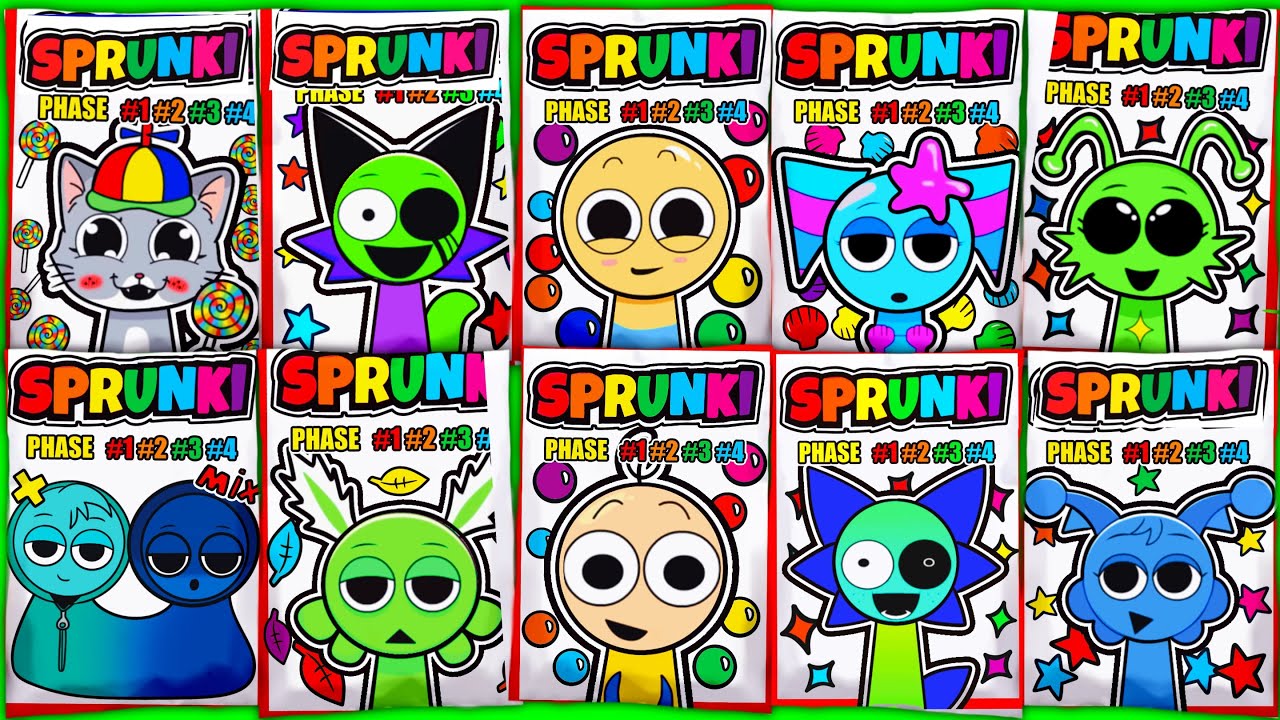 🌈SPRUNKI OC Blind Bag Compilation IPIN, UPIN, Marina, Acid, Lollipop ...