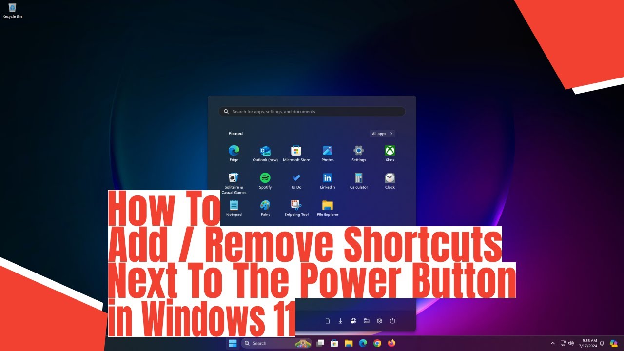 How To Add / Remove Shortcuts Next To The Power Button in Windows 11 ...