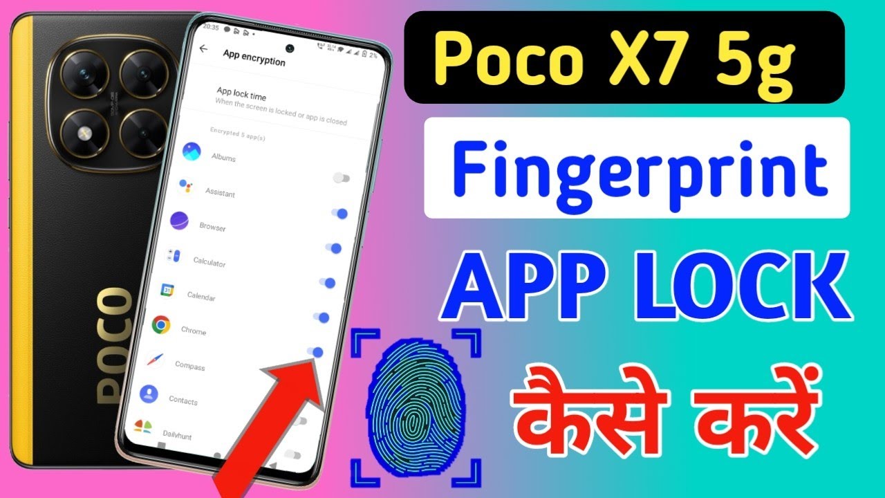 Poco x7 5g fingerprint app lock/Poco x7 5g me app lock kaise kare/Poco ...