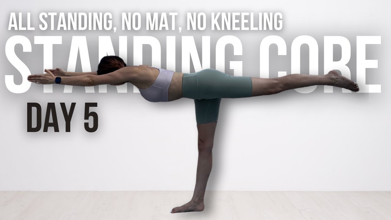 8-Min All Standing Core Strength | Day 5/7 Yoga Core Challenge - YouTube