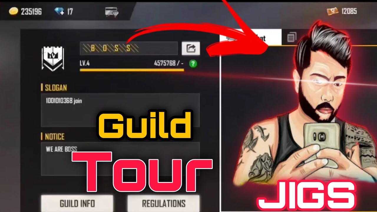How to join BOSS guild || Guild tour || top 1 guild || Free fire - YouTube