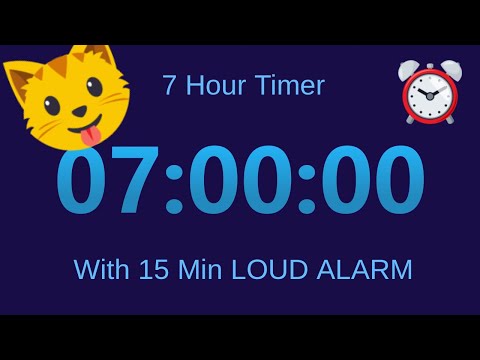 😺 15 dakikalık YÜKSEK ALARM ile 7 saatlik ZAMANLAYICI (geri sayım) ⏱⏱ @TimerClockAlarm