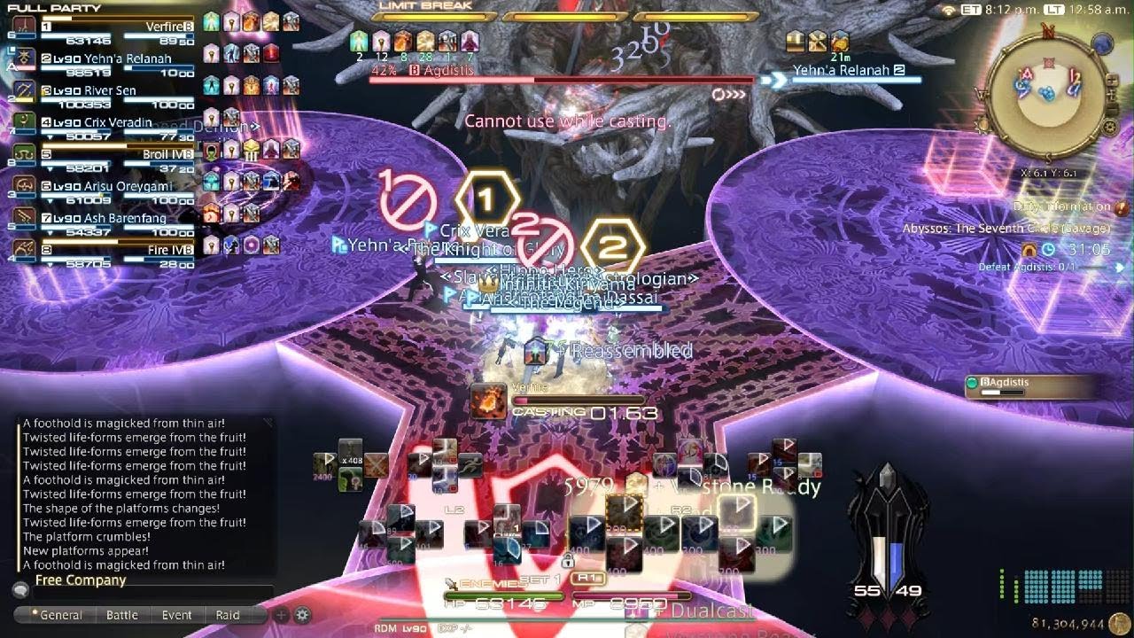 FINAL FANTASY XIV - P7S Purgation Uptime No Reprise RDM - YouTube
