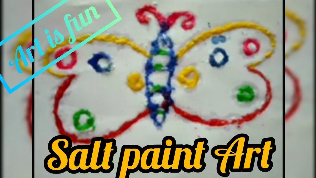 #LiquedSaltPaint #SaltArt || Making of butterfly with Salt & paint ...