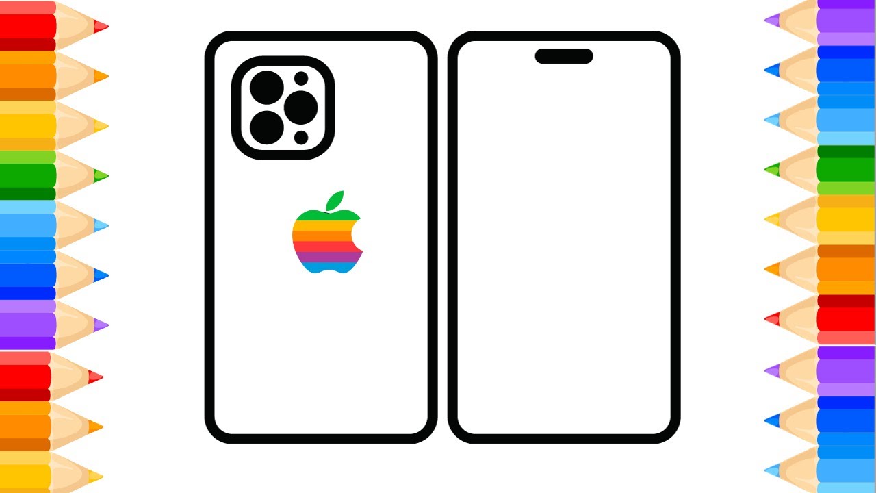 Easy iPhone 15 Pro Max Drawing and colouring for Toddlers || How to ...