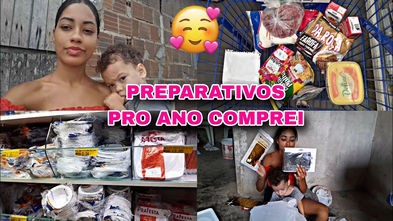 COMPRINHAS DOS PREPARATIVOS PRO ANO NOVO😍FALEI SOBRE A MINHA RIFA💗 - YouTube