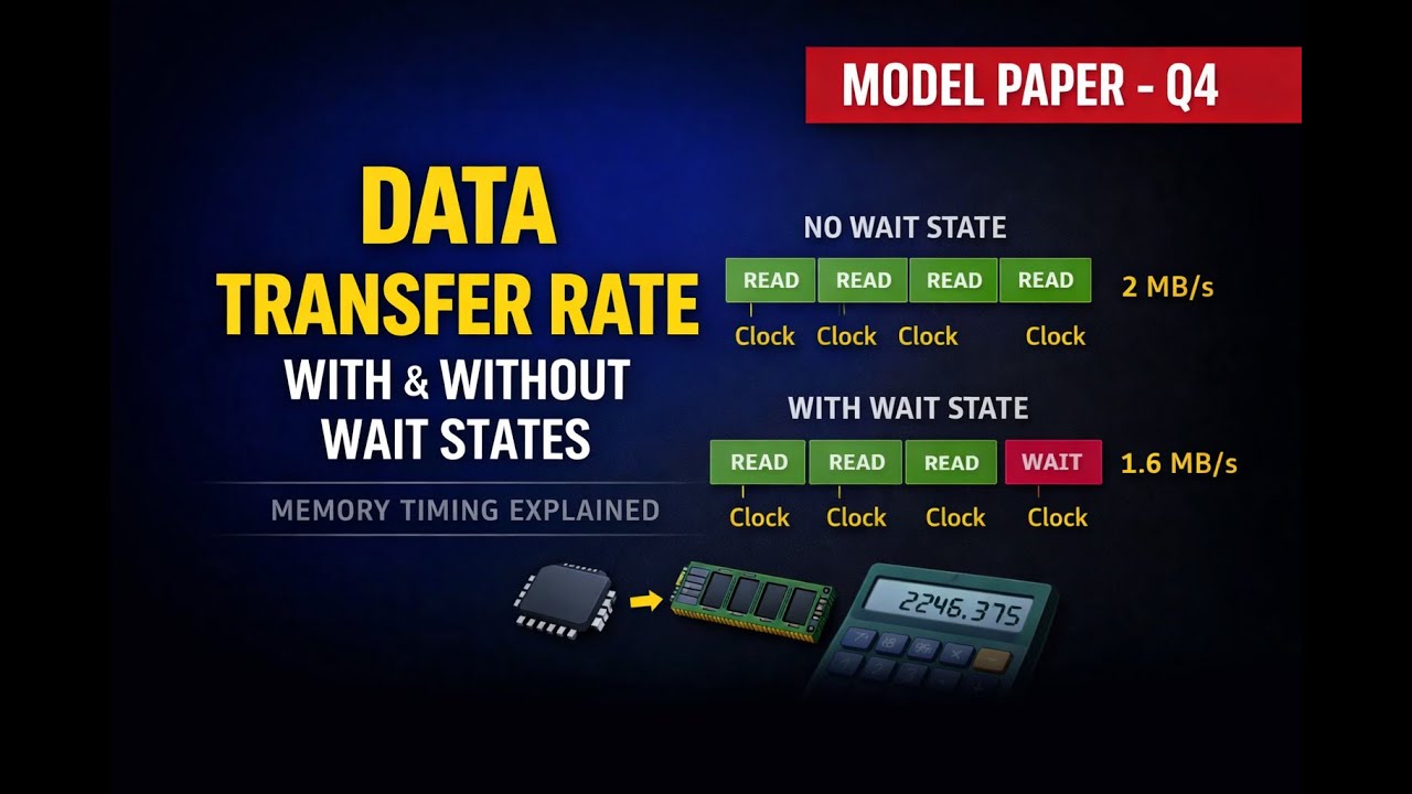 Data Transfer Rate with and without Wait States | Memory Timing ...