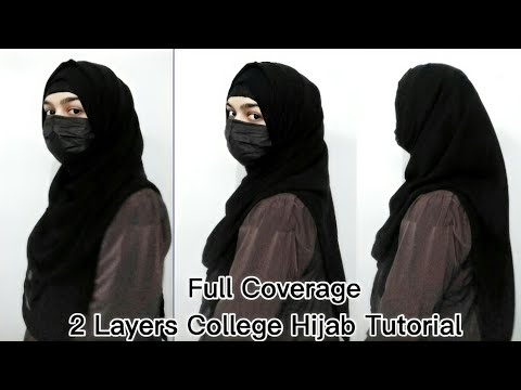 2 Layers Easy College Hijab Style | Instant Hijab Tutorial | Full ...
