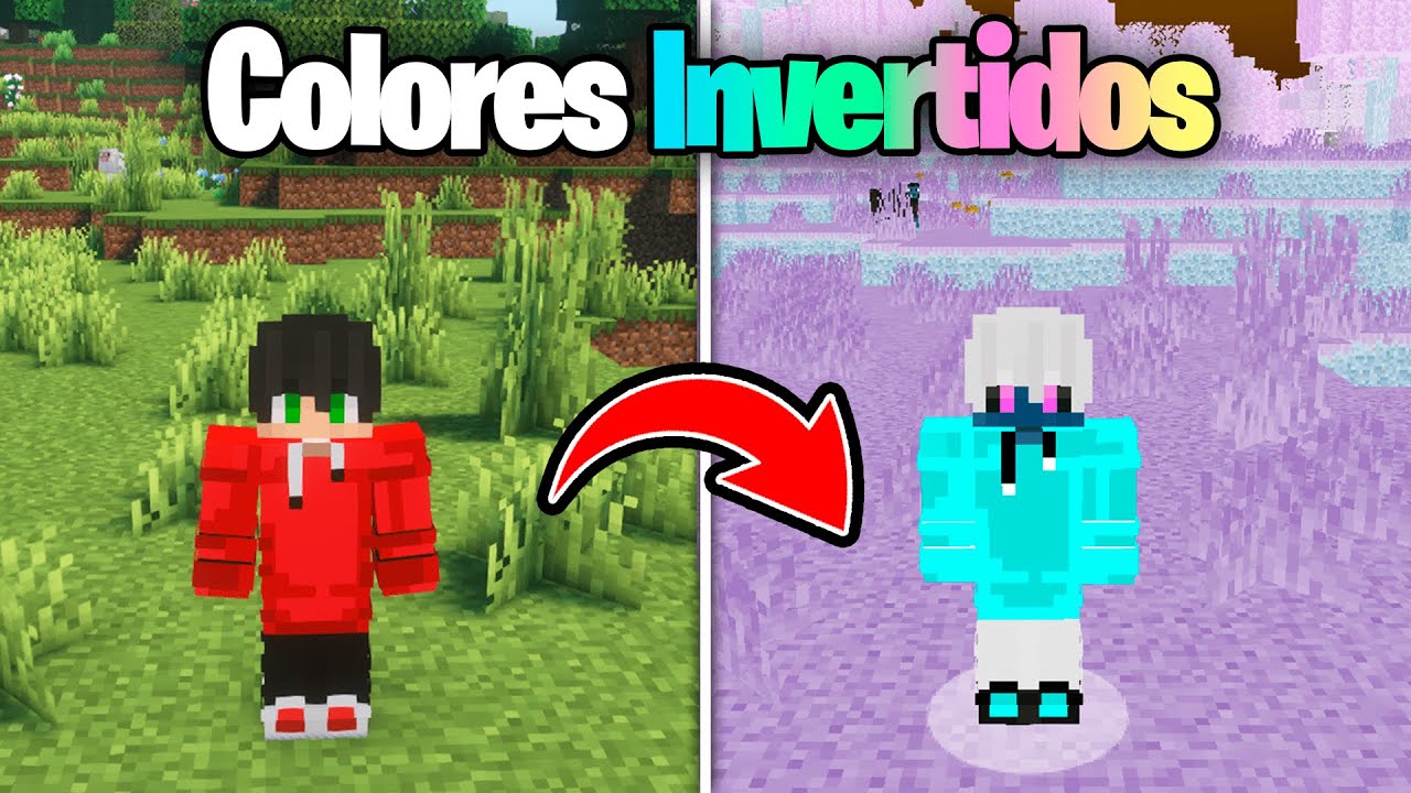 Minecraft PERO... Tengo los Colores INVERTIDOS! - YouTube