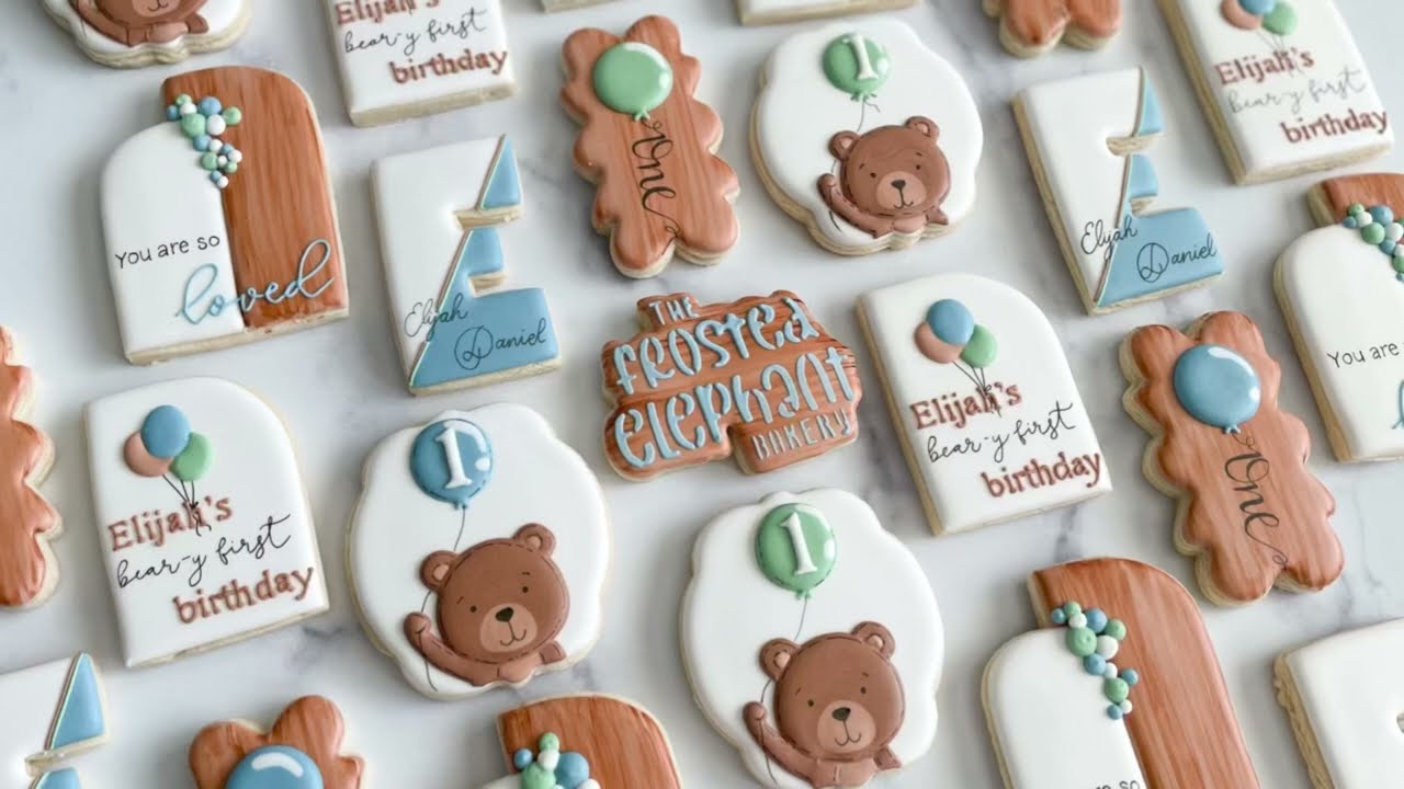 Beary First Birthday Cookie Set - YouTube