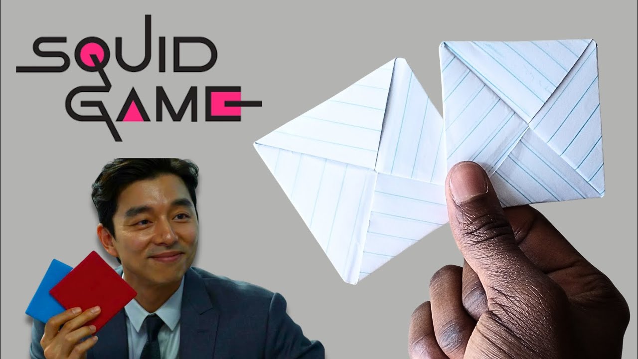 How to Make Ddakji with Notebook Paper | Squid Game Ddakji Tutorial 🟥🟦 ...