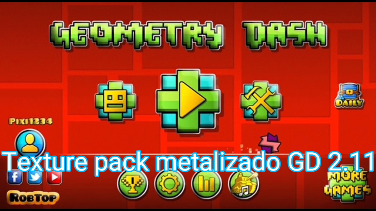 Texture pack metalizado Geometry dash 2.11 - YouTube
