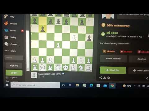 Beating the QTCinderella bot on chess.com in 8 moves