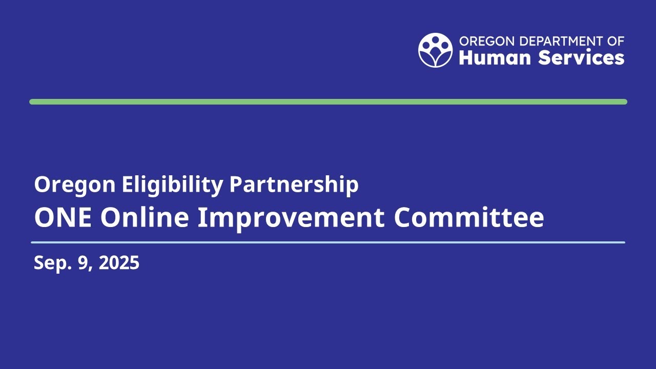 OEP ONE Online Improvement Committee – Sep. 9, 2025 - YouTube