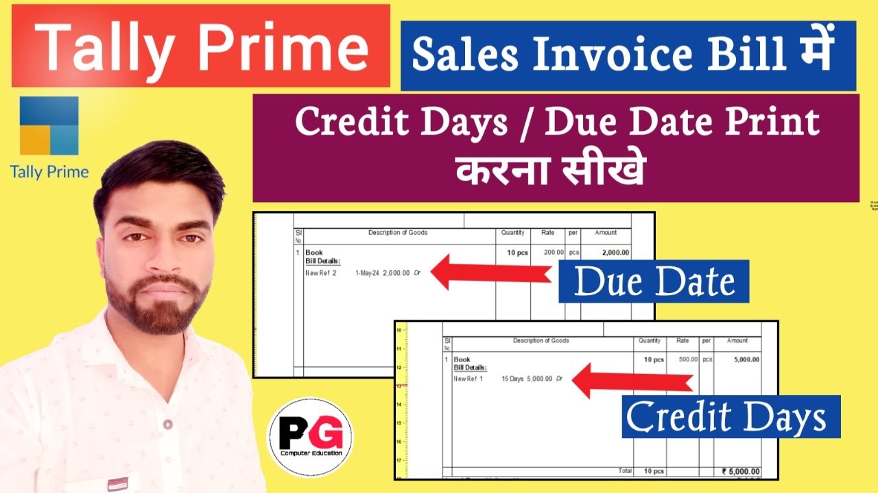 Tally Prime Print Default Credit Days Due Date in Sales Invoice || Set ...