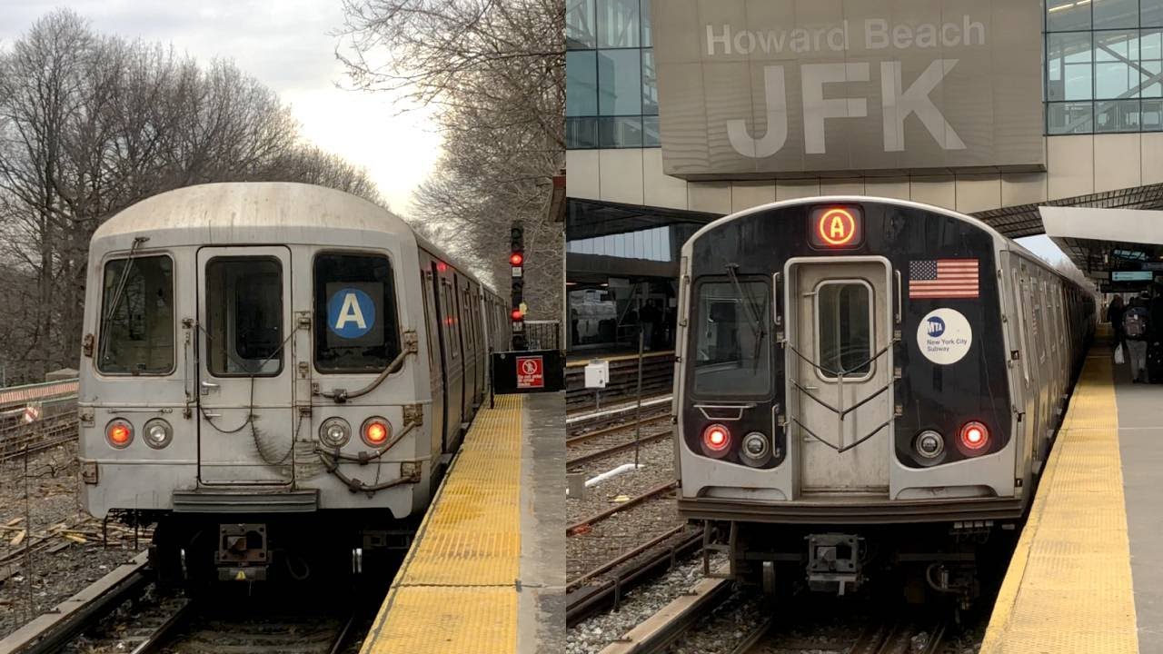 R46 / R179 (A) Train Action in the Rockaways (Howard Beach - JFK ...
